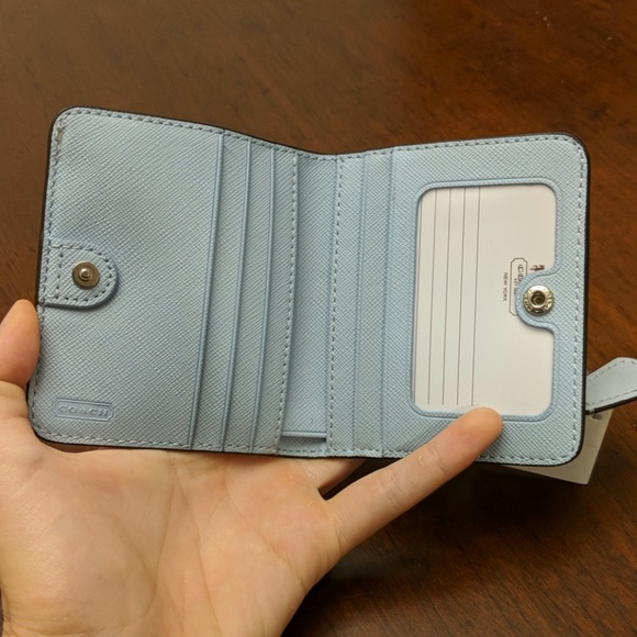 Coach | Bags | Coach Sky Blue Small Wallet | Poshmark